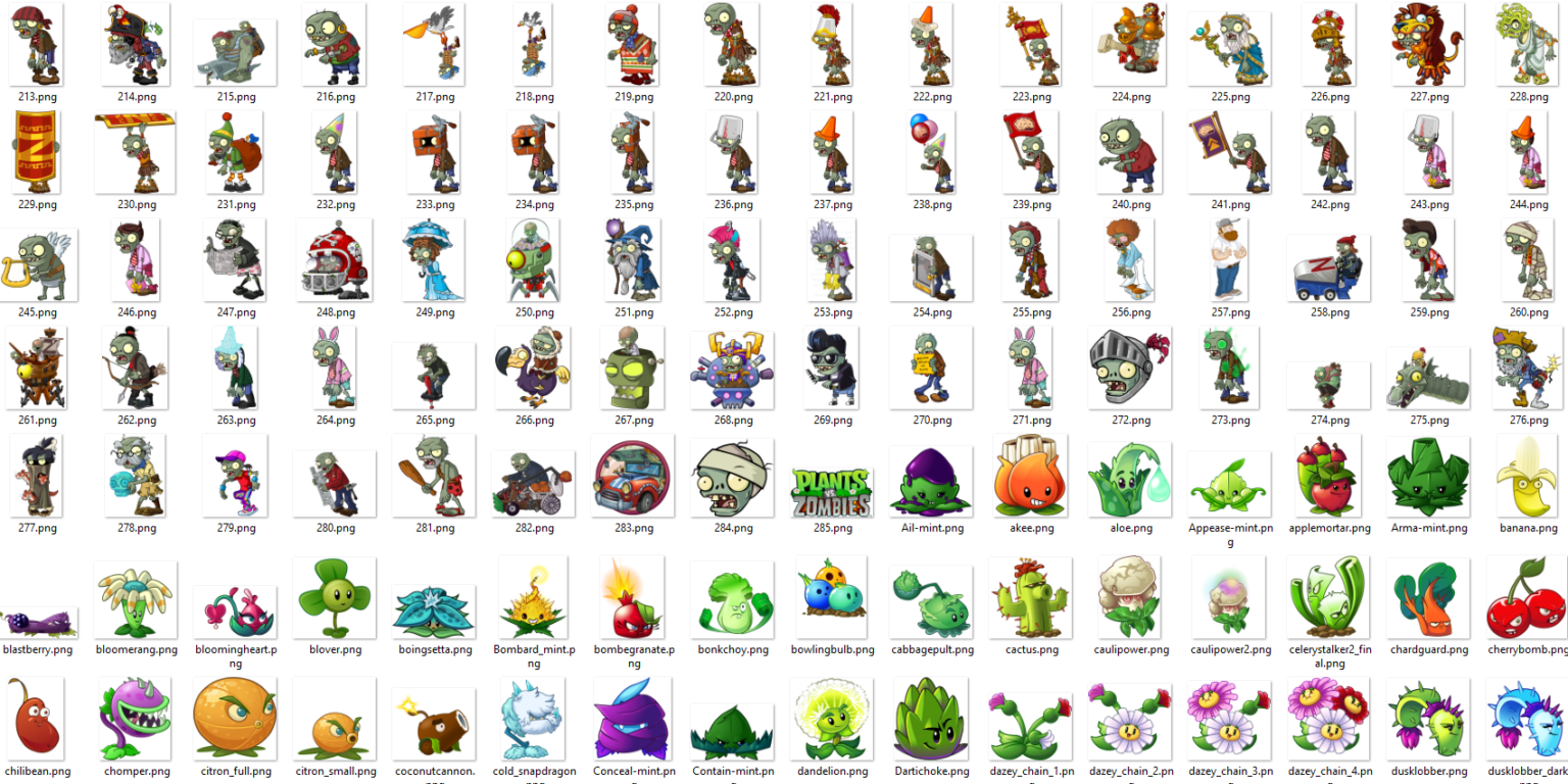 Plants vs. Zombies PNG Clipart Bundle | Digital Cartoon Collection - ArtVax