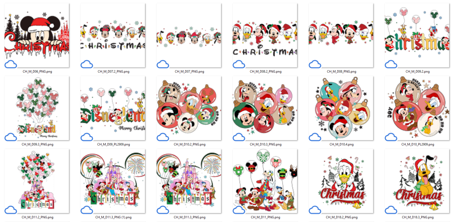 Christmas Mickey PNG Clipart Bundle | Festive Disney Collection - ArtVax