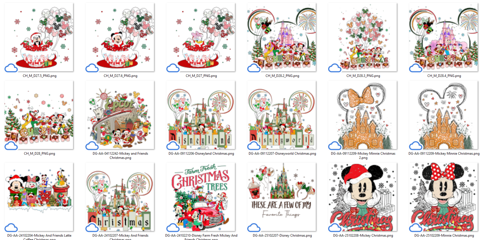 Christmas Mickey PNG Clipart Bundle | Festive Disney Collection - ArtVax