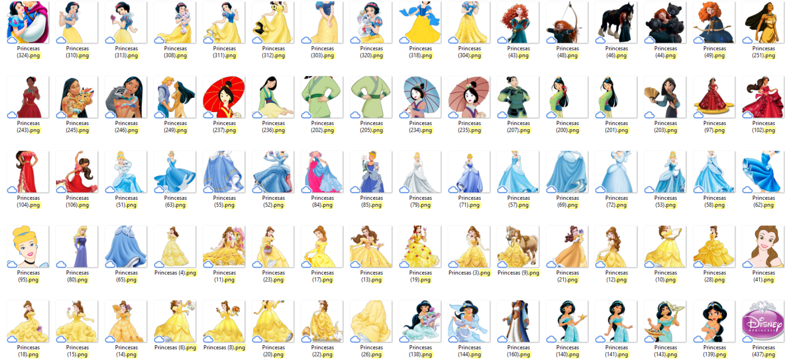 Disney Princess PNG Clipart Bundle | Digital Princess Collection - ArtVax