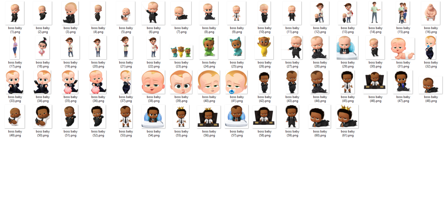 The Boss Baby PNG Clipart Bundle | Digital Cartoon Character Collection ...