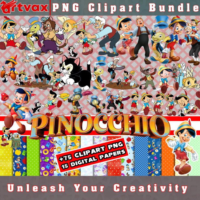 Pinocchio PNG Clipart Bundle | Digital Character Collection - ArtVax