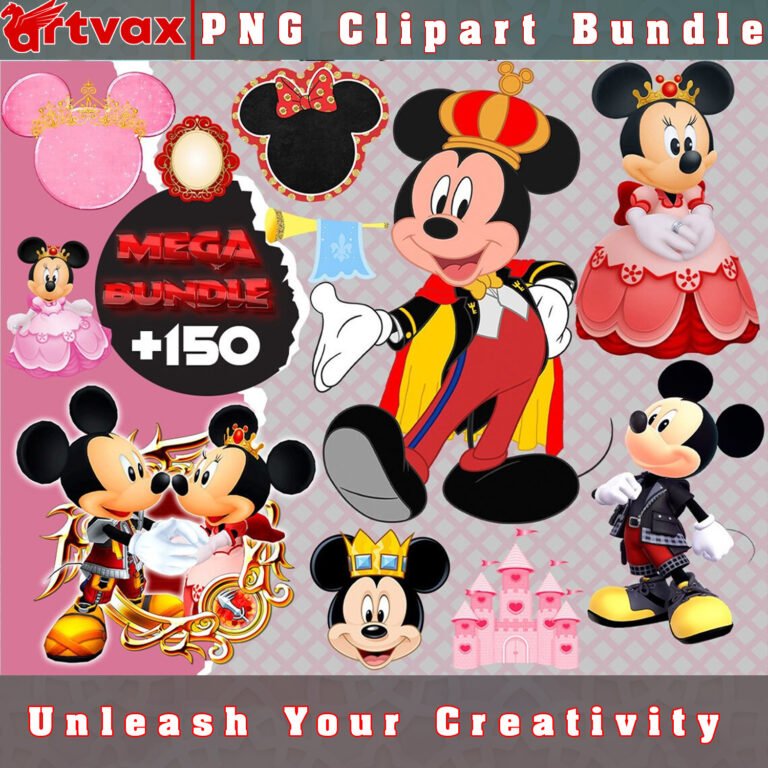 Royal Mickey PNG Clipart Bundle | Digital Disney Collection - ArtVax