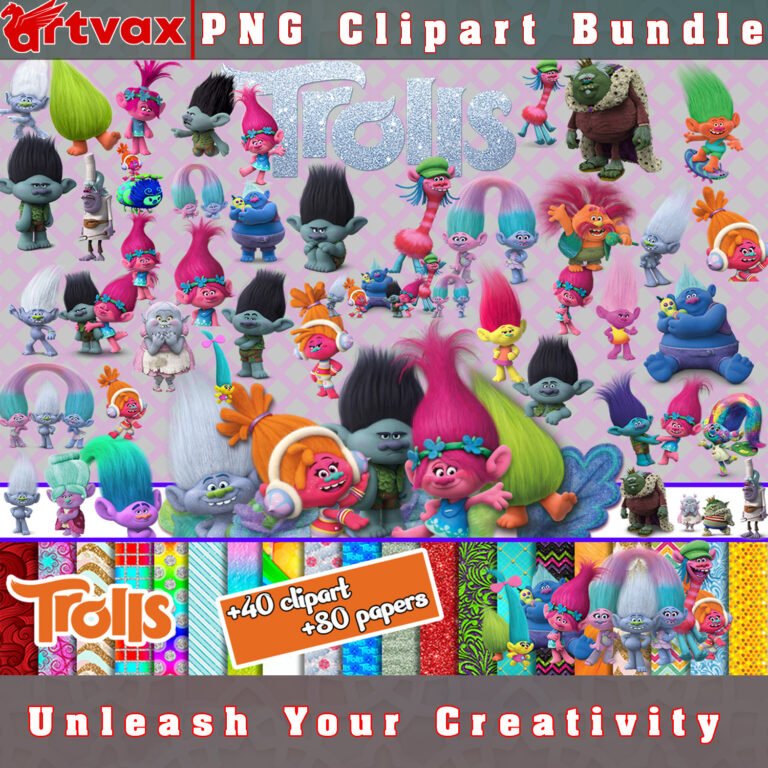 Trolls PNG Clipart Bundle | Colorful Troll Collection - ArtVax