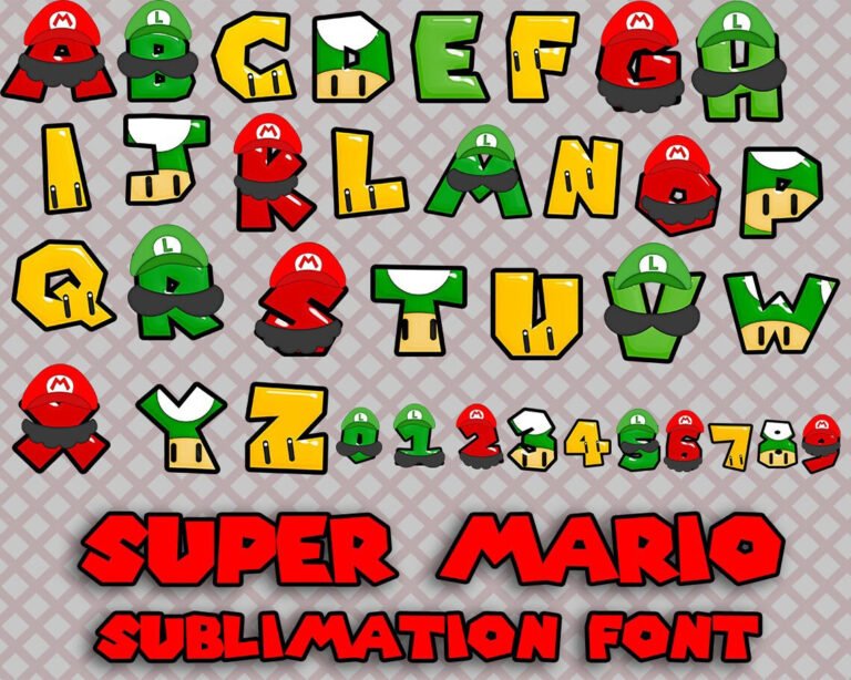 Super Mario Alphabet PNG Set - ArtVax