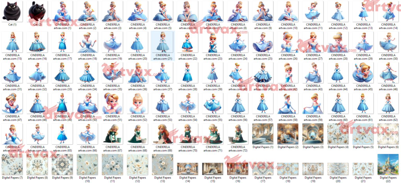 Cute 3d Cinderella princess Clipart, Fairy Tale Princess, Glass Slipper ...