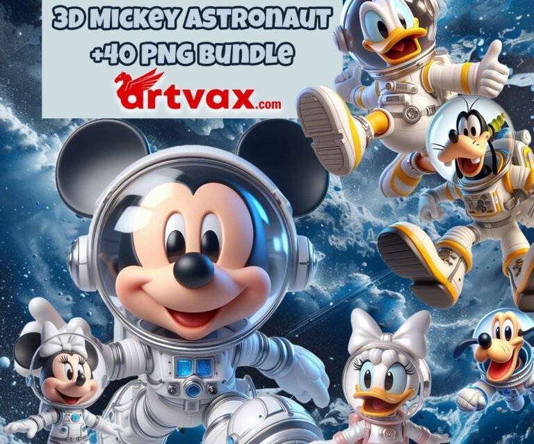 Astronaut Mickey Clipart bundle, Space and Galaxy Themed Mickey and ...