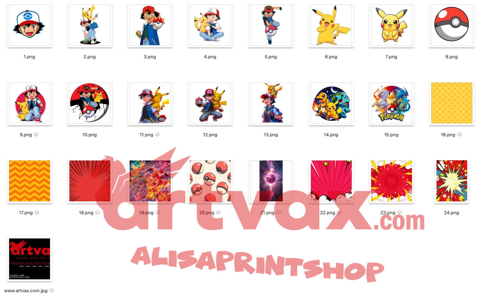 Pokemon PNG Bundle | Cute Pikachu Clipart | Ash Ketchum Digital ...