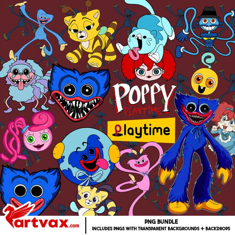 Poppy Playtime PNG Bundle | Scary Game Characters Clipart | Huggy Wuggy ...