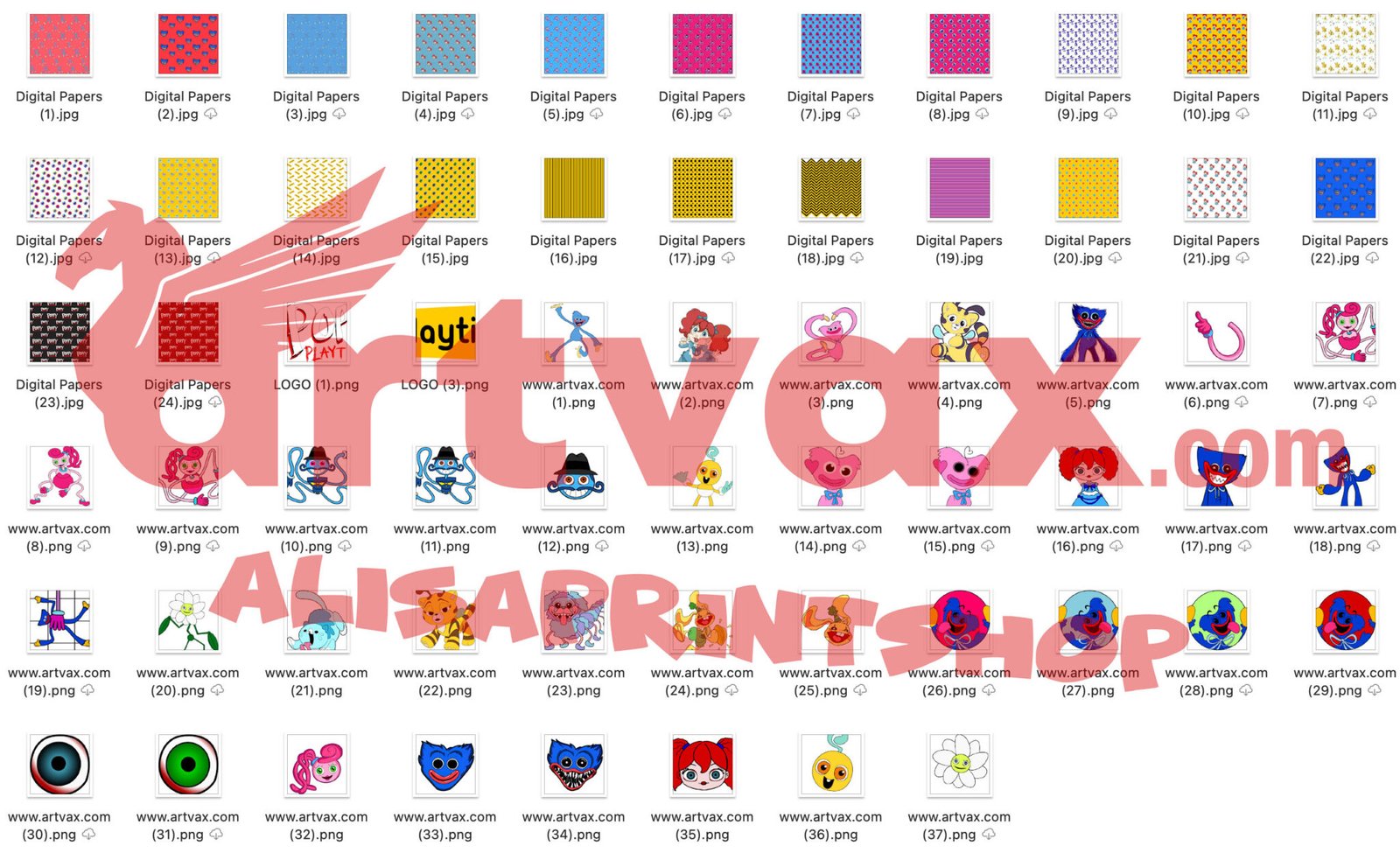 Poppy Playtime PNG Bundle | Scary Game Characters Clipart | Huggy Wuggy ...