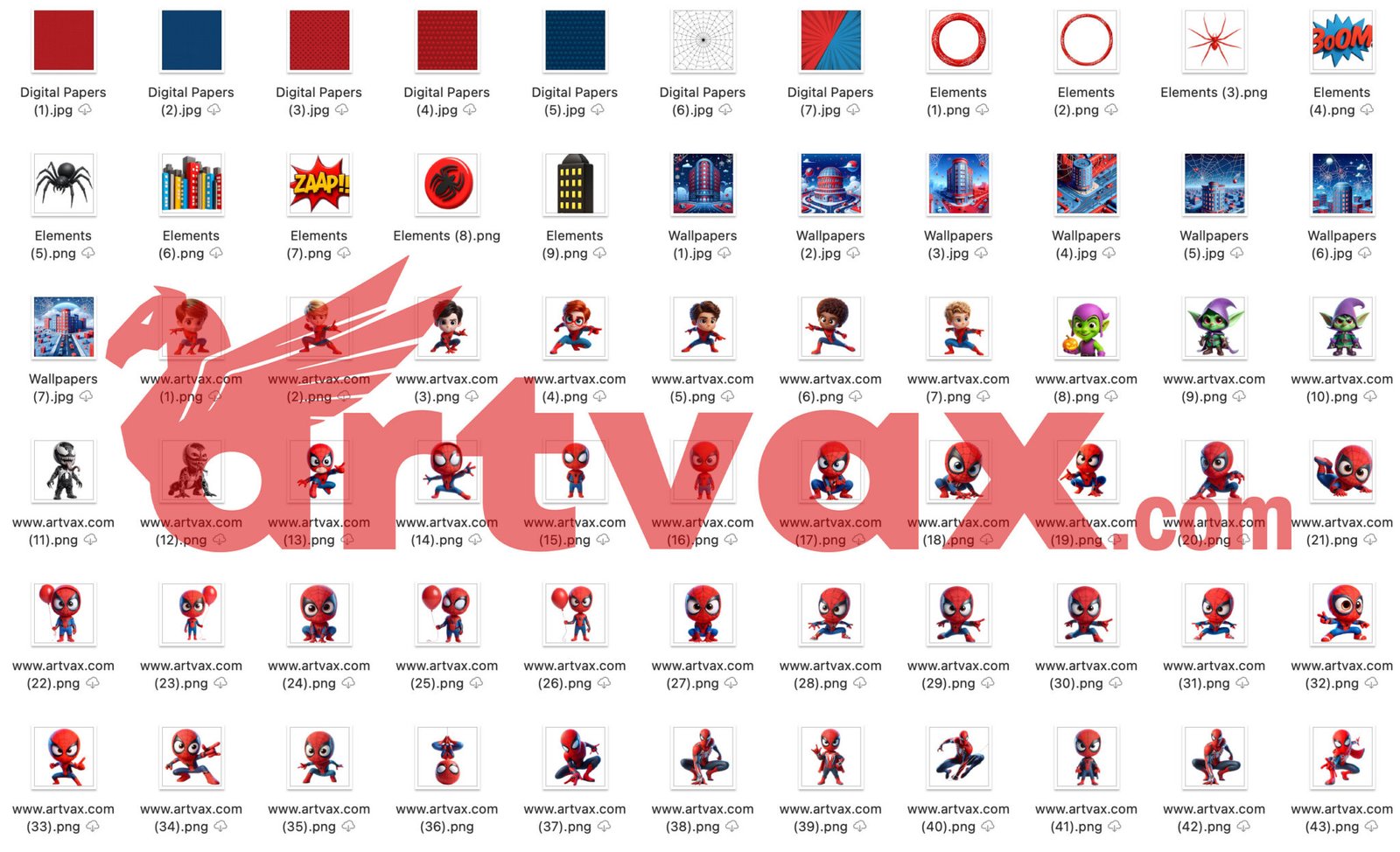 Spider-Man PNG Bundle | Cute Superhero Boys Clipart | Chibi Spiderverse ...