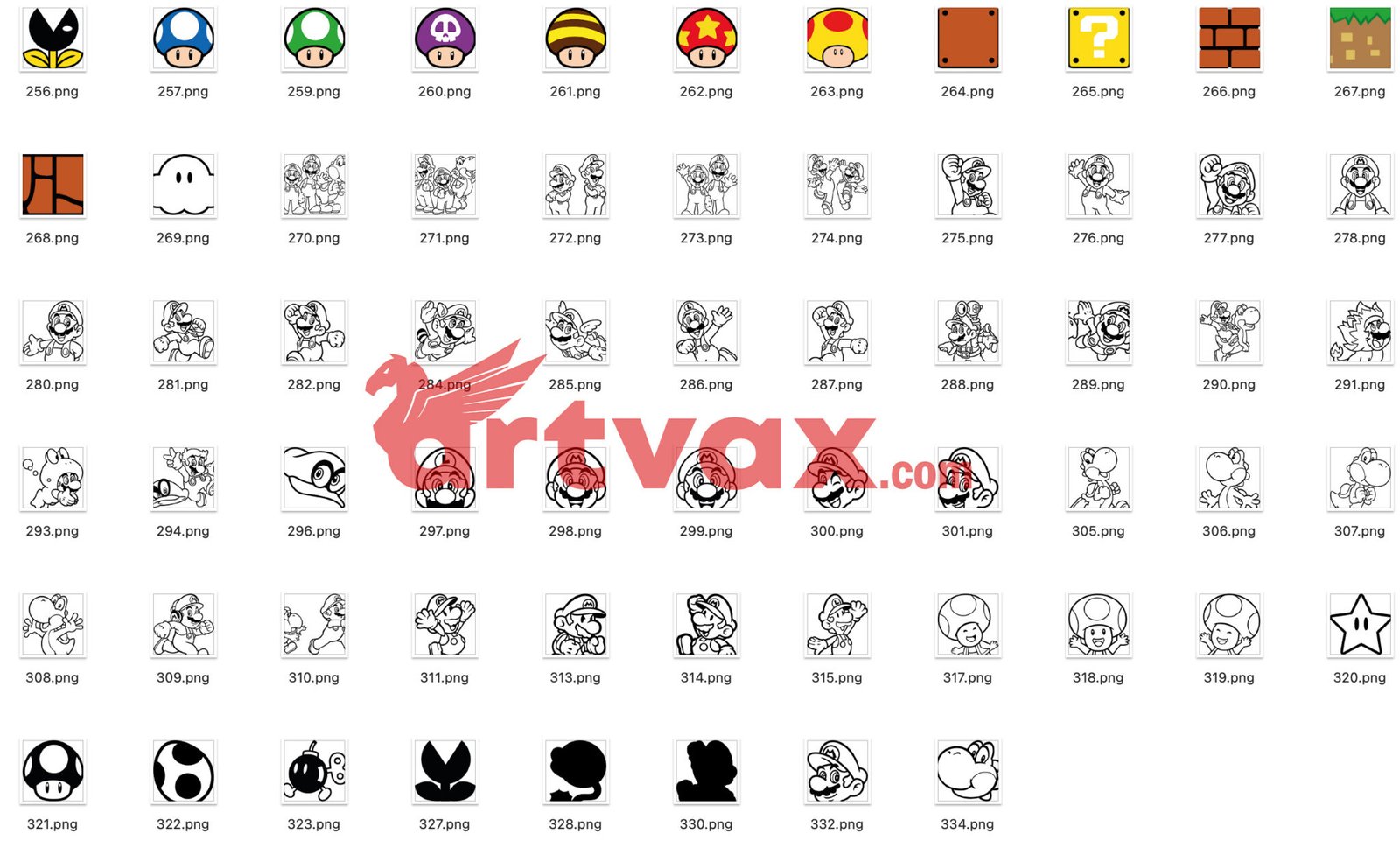 Super Mario SVG Bundle | 217 Layered SVG PNG DXF EPS Designs | Mario ...