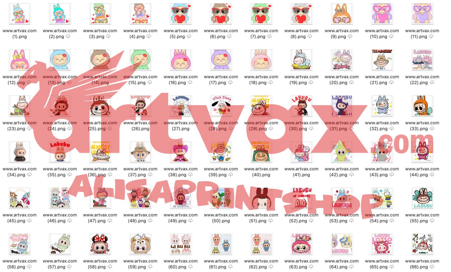 350 Labubu Mega PNG Bundle | Cute Kawaii Labubu Clipart | Pastel ...