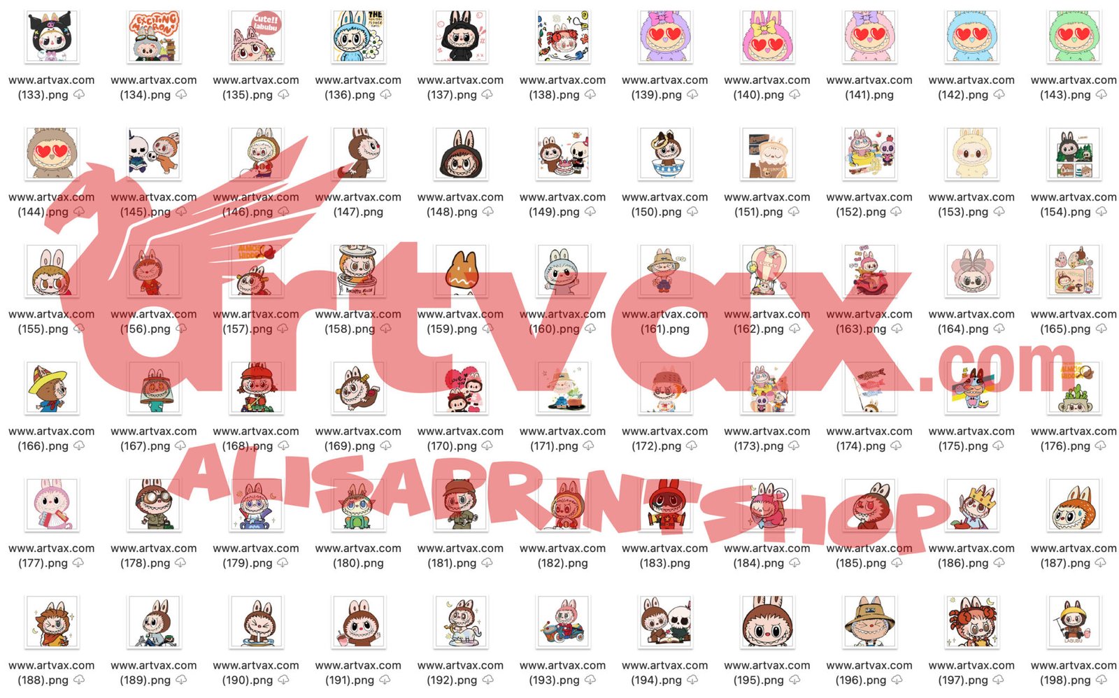 350 Labubu Mega PNG Bundle | Cute Kawaii Labubu Clipart | Pastel ...