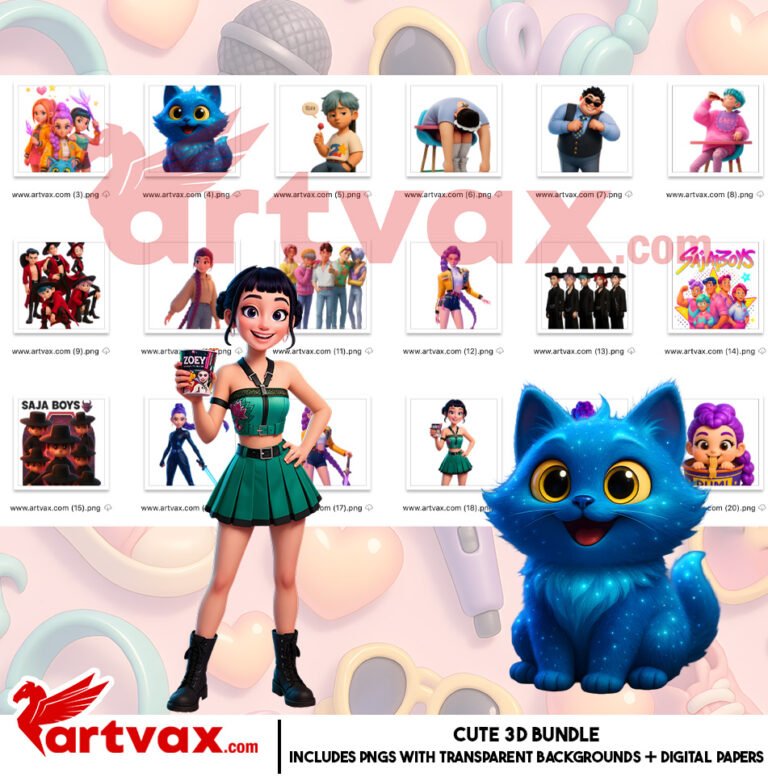 Kpop Huntrix PNG Bundle, Cute Characters, K-Pop Boys, Girls, Derpy ...