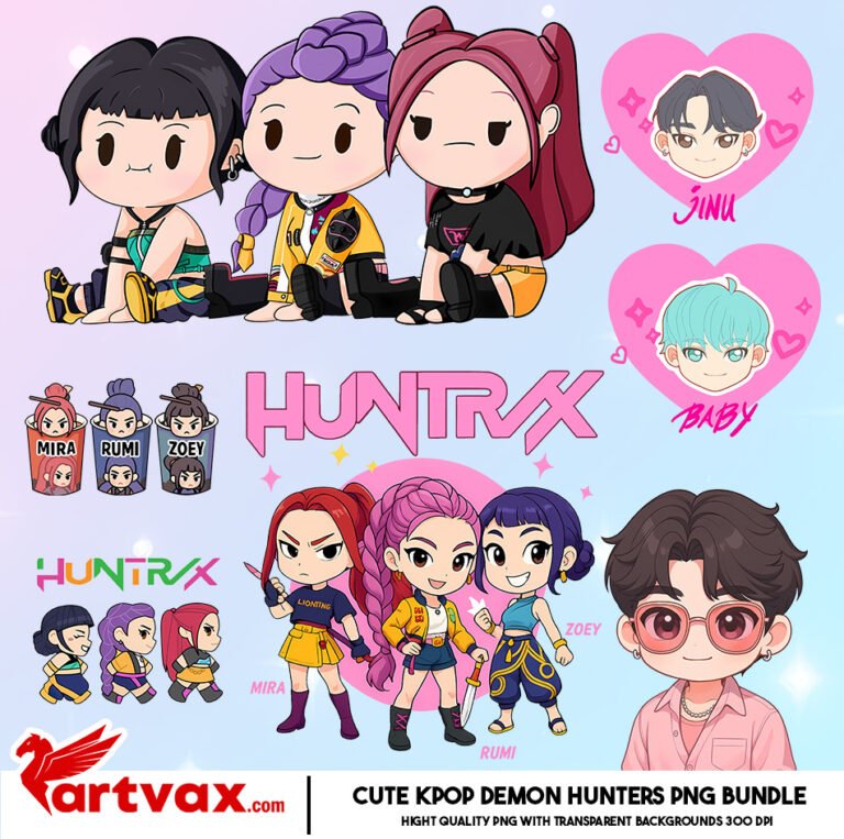 Huntrix K-Pop Demon Hunters PNG Mega Bundle | Anime Kpop Girls & Boys ...