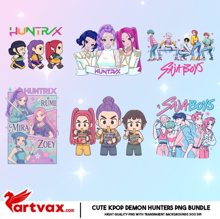 Huntrix K-Pop Demon Hunters PNG Mega Bundle | Anime Kpop Girls & Boys ...